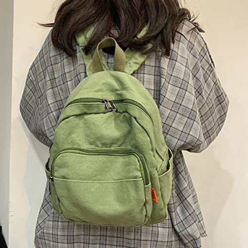 Travel Laptop Backpack, Backpack Womens Fashion Canvas Bag Solid Color Retro Small Backpack Female College School Bag for Teenage Girls Portable Handbag Rucksack| School Bag