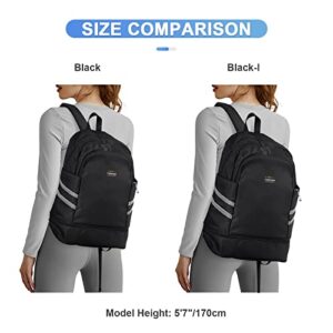 coofay Gym Backpack For Women Waterproof Backpack With Shoe Compartment Lightweight Travel Backpack Black Sports Backpack Large Gym Bag