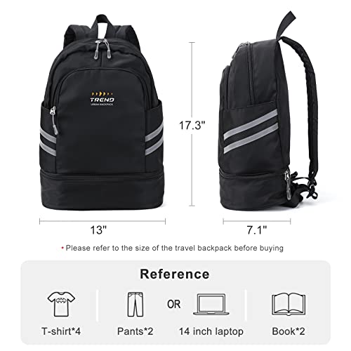 coofay Gym Backpack For Women Waterproof Backpack With Shoe Compartment Lightweight Travel Backpack Black Sports Backpack Large Gym Bag