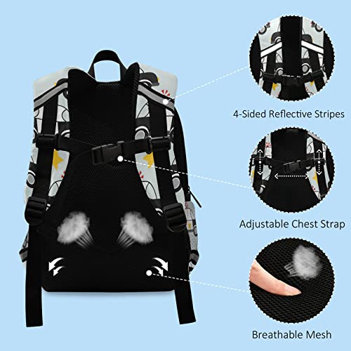 Glaphy Police Cars Stars Backpack for Kids, Boys and Girls, Toddler Backpack for Daycare Travel School, Preschool Bookbag with Chest Strap