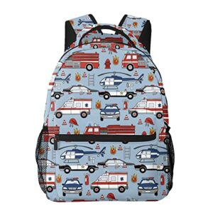 fire truck engine ambulance police car backpack preschool schoolbag cute lovely book bags travel bags shoulder backpacks for boys girls children kids students toddler birthday party gifts