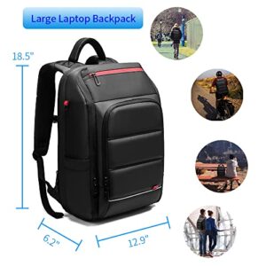 Eurcool Laptop Backpack for Men,Multifunction Business 15.6 inch Laptop Backpack,with USB Charging Port Travel Bag, Black-03, Large