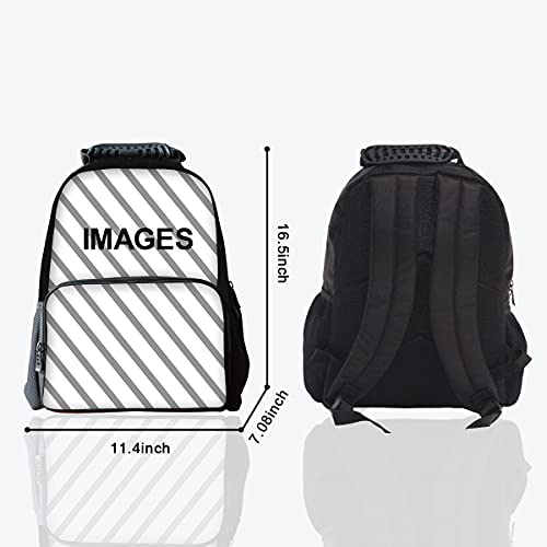 STYLETiFY Custom Photo Bag Personalized Picture Backpack Teens Girl Boy Customized School Bag 16.5 Inch Large Capacity Shoulders Book Bag with Text Back to School Gift Casual Travel Bag Men Women YHB