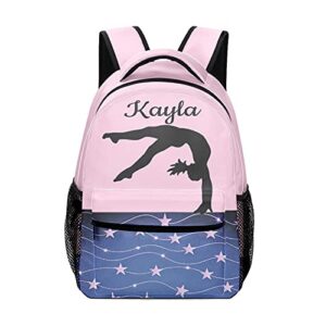 eiis gymnastics stars pink blue students personalized school backpack for kid-boy /girl primary daypack travel bookbag,p22889,one size