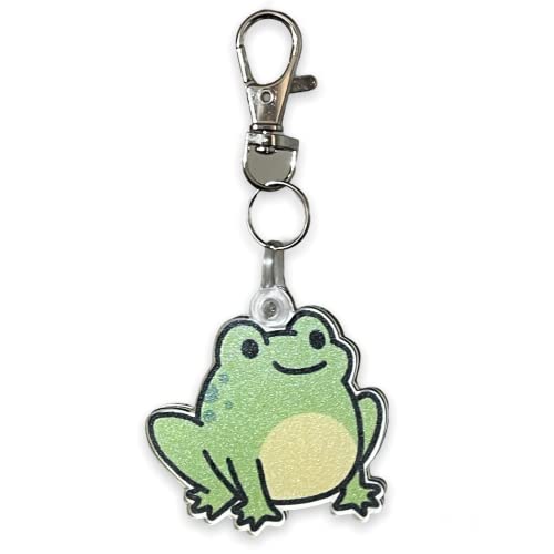 The Acrylic Place Frog Keychain - Charm for Purse Diaper Bag Tote Bag Kids Backpack Keychain (Backpack Size)