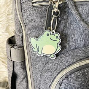 The Acrylic Place Frog Keychain - Charm for Purse Diaper Bag Tote Bag Kids Backpack Keychain (Backpack Size)