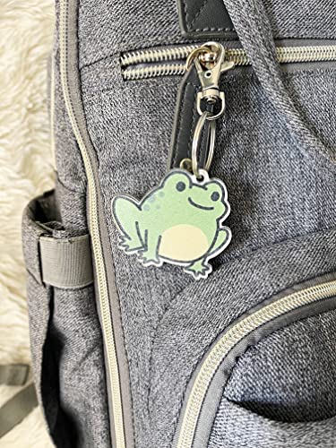 The Acrylic Place Frog Keychain - Charm for Purse Diaper Bag Tote Bag Kids Backpack Keychain (Backpack Size)