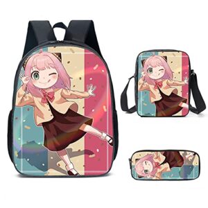 xeuiao spy anya forger backpack large daypack latop anya yor loid forger bookbag backpacks 3pcs