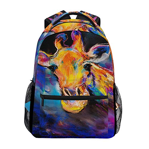 Cute Giraffe Backpack for Girls Boys Kids School Student Bookbag Galaxy Nebula Laptop Backpack 14 Inch Travel Daypack Computer Bag for Women Teenager College Work