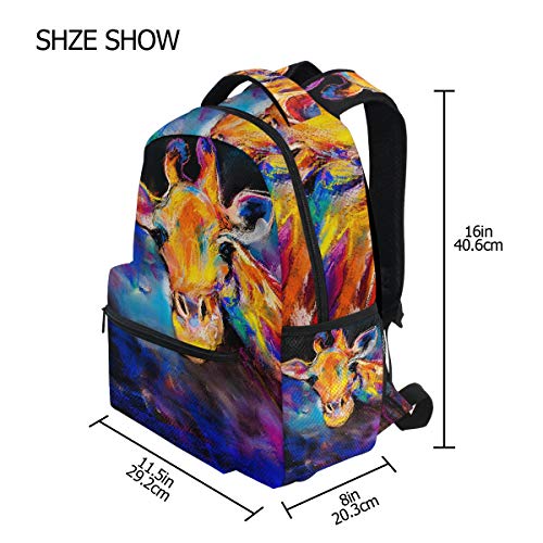 Cute Giraffe Backpack for Girls Boys Kids School Student Bookbag Galaxy Nebula Laptop Backpack 14 Inch Travel Daypack Computer Bag for Women Teenager College Work