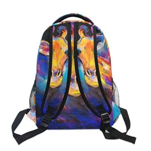 Cute Giraffe Backpack for Girls Boys Kids School Student Bookbag Galaxy Nebula Laptop Backpack 14 Inch Travel Daypack Computer Bag for Women Teenager College Work