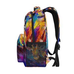 Cute Giraffe Backpack for Girls Boys Kids School Student Bookbag Galaxy Nebula Laptop Backpack 14 Inch Travel Daypack Computer Bag for Women Teenager College Work