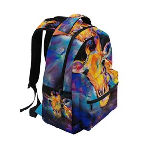 Cute Giraffe Backpack for Girls Boys Kids School Student Bookbag Galaxy Nebula Laptop Backpack 14 Inch Travel Daypack Computer Bag for Women Teenager College Work