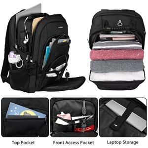 BAHIWOM Travel Laptop Backpack, 50L Extra Large Backpack Anti Theft Heavy Duty Backpacks with USB Charging Port Fit 17 Inch Laptops, Big Bookbag, Casual Hiking Daypack for Women/Men