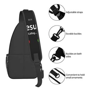 MANQINF Christian Jesus Sling Bag Crossbody Chest Daypack Fashion Jesus Cross Hiking Travel Backpack for Men Women