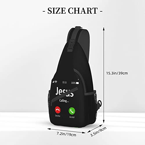 MANQINF Christian Jesus Sling Bag Crossbody Chest Daypack Fashion Jesus Cross Hiking Travel Backpack for Men Women