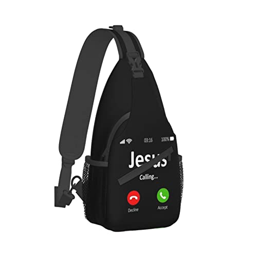 MANQINF Christian Jesus Sling Bag Crossbody Chest Daypack Fashion Jesus Cross Hiking Travel Backpack for Men Women