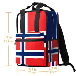 Travel Backpack,Carry On Backpack,flag of Norway,Hiking Backpack Outdoor Sports Rucksack Casual Daypack