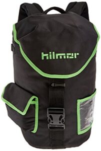 hilmor hvac/r refigerant tank & utility backpack with 8 carabiner loops & storage pocket, black & green, 1891628