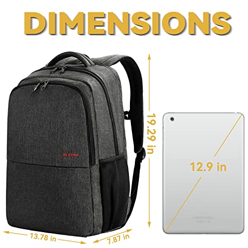 SLOTRA Lunch Backpack,17 Inch Laptop Backpack with Lunch Box USB Port Travel Computer Backpack Large Capacity Busniess Commute Bag