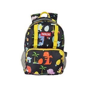 papazau kids toddler backpack cute zoo animal dinosaur unicorn backpack for preschool, kindergarten boys and girls (black)