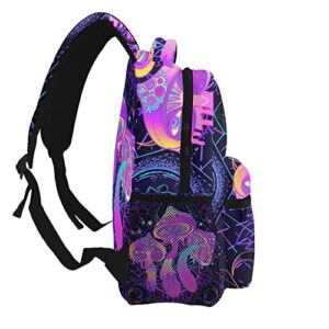 DADABULIU School Backpack Trippy Magic Mushrooms Psychedelic Mystic for Women Men Student Bookbag Durable Casual Daypack Teens College Lightweight Hiking Travel Bag