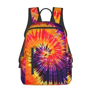 pueple orange tie dye backpack compact light 14.7 inch travel bag laptop hippie backpack computer bag for men women