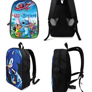 Homruis Stitch Backpack Cartoon Anime Pattern Design School Bag Backpack High Capacity Schoolbag Boy And Girl Schoolbag