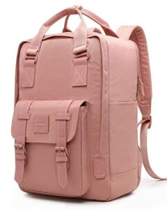 hotstyle viaz vintage backpack for work, travel, college, with separate 15.6″ laptop compartment & trolley sleeve, ashrose