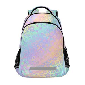 alaza rainbow leopard print cheetah backpack purse for girls boys kids women personalized laptop notebook tablet school bag stylish casual daypack, 13 14 15.6 inch