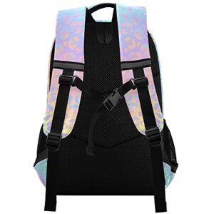 ALAZA Rainbow Leopard Print Cheetah Backpack Purse for Girls Boys Kids Women Personalized Laptop Notebook Tablet School Bag Stylish Casual Daypack, 13 14 15.6 inch