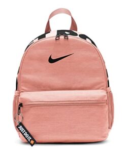 nike brasilia “just do it” mini backpack (light madder root/light madder root/black)