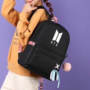 Alikpop Bookbag Jimin Suga V Jhope Rapmonster Suga Jungkook Taehyung V Travel Back Pack With 925 Silver Bracelet for Student Work Men & Women