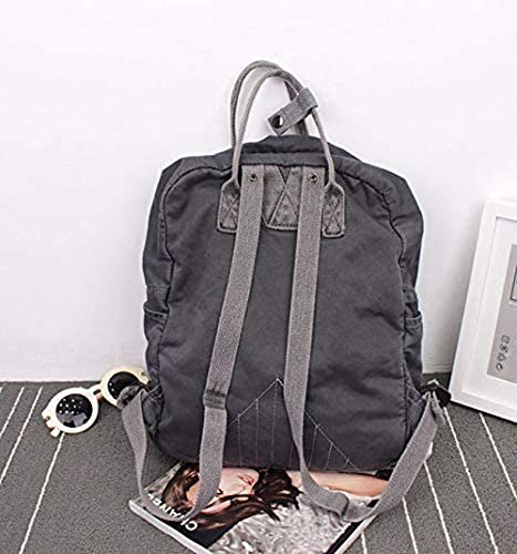 Womens Denim Backpack Purse Teen Girls Casual Style Lightweight Canvas Backpack School Bag Travel Daypack (Navy)