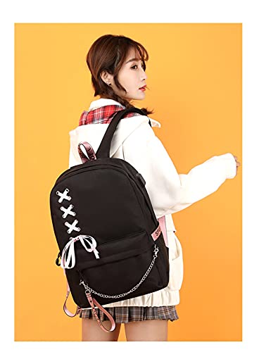 ISaikoy Anime Toilet Bound Hanako kun Backpack Satchel Bookbag Daypack School Bag Laptop Shoulder Bag, Black, Medium (Isaisia0612-a1)