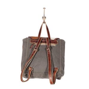 Myra Bags Cool Canvas, Rug, Leather & Hairon Backpack S-1988