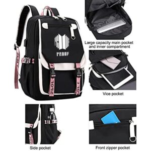 BEBBEE Unisex Bangtan Boys Backpack Middle School Students Bookbag Outdoor Daypack for Merchandise School backpack Girls Merch