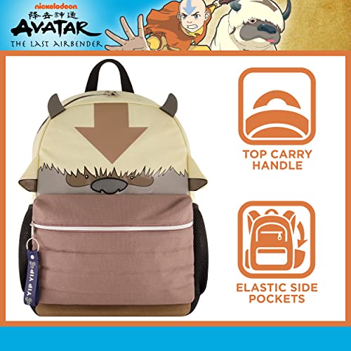 Concept One Avatar The Last Airbender 13 Inch Sleeve Laptop Backpack, Appa Yip Yip Padded Computer Bag for Commute or Travel, Multi, Brown