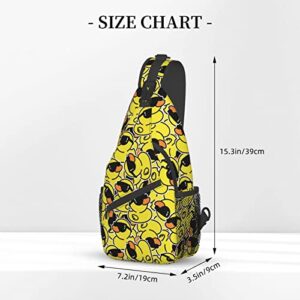 FBCAL Cute Duck Sling Backpack Multipurpose Chest Bag Hiking Travel Daypack Crossbody Shoulder Bag Outdoor Unisex