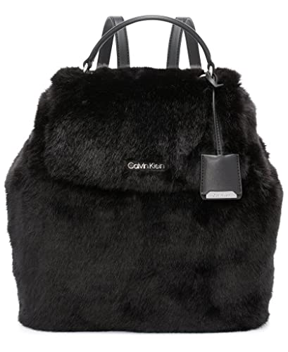 Calvin Klein Women's Leilani Micro Pebble Backpack, Deep Black, One Size