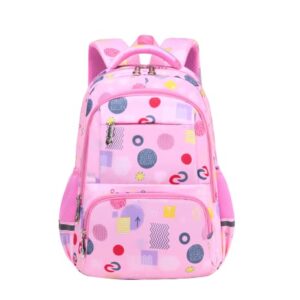 ETAISHOW Geometric Print Backpack for Girls Kids Bookbag for Elementary Middle School