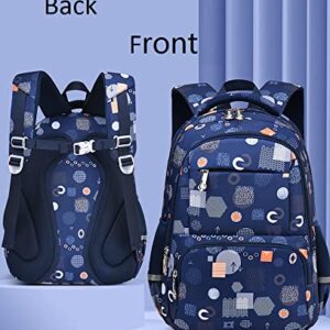 ETAISHOW Geometric Print Backpack for Girls Kids Bookbag for Elementary Middle School