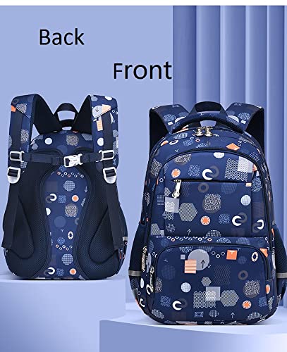 ETAISHOW Geometric Print Backpack for Girls Kids Bookbag for Elementary Middle School