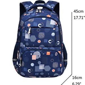 ETAISHOW Geometric Print Backpack for Girls Kids Bookbag for Elementary Middle School