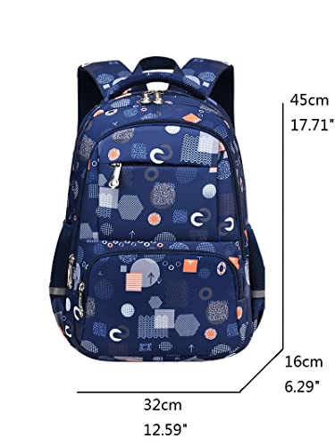 ETAISHOW Geometric Print Backpack for Girls Kids Bookbag for Elementary Middle School