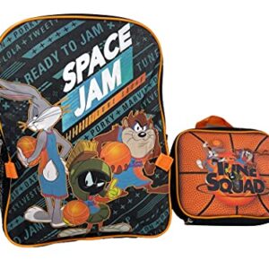 Space Jam Deluxe Full Size 16 Inch Backpack with Detachable Lunch Bag