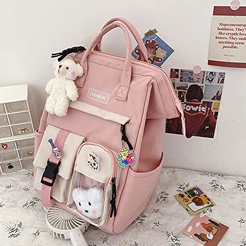 Cute Kids Backpack For Girls Aesthetic Kawaii Bookbags With Accessories And Pin Picnic Gift For Middle School Students…