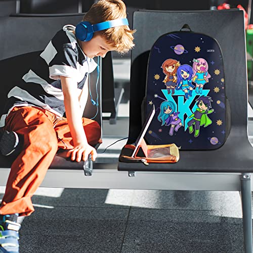 LENG Anime Backpack, 3D Cartoon Printed Bags Travel Backpack, 17 Inch Anime Daypack Gifts For Teens Fans