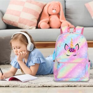 UPlee Unicorn School Backpack For Girls, Kids Elementary Bookbag And Lunch Bag Set, Girls Backpack With Lunch Box,unicorns Backpack Gifts For Girls, Cute Girls Book Bag