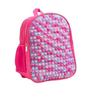 wpnaks pop backpack, fidget pop-on-it backpack for kids girls boys, silicone waterproof backpack school book bags (a)